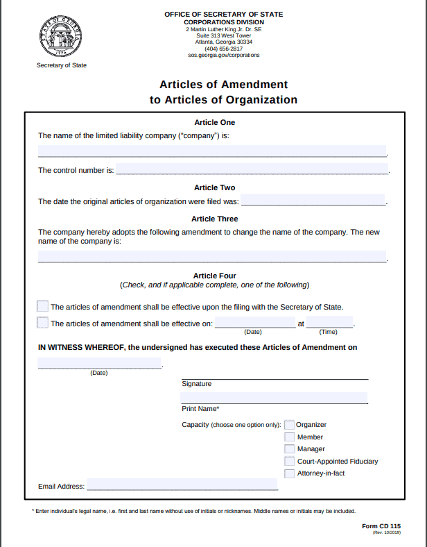Llc Amendment Template Llc Amendment Template