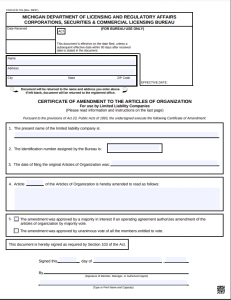 How to File a Michigan LLC Amendment